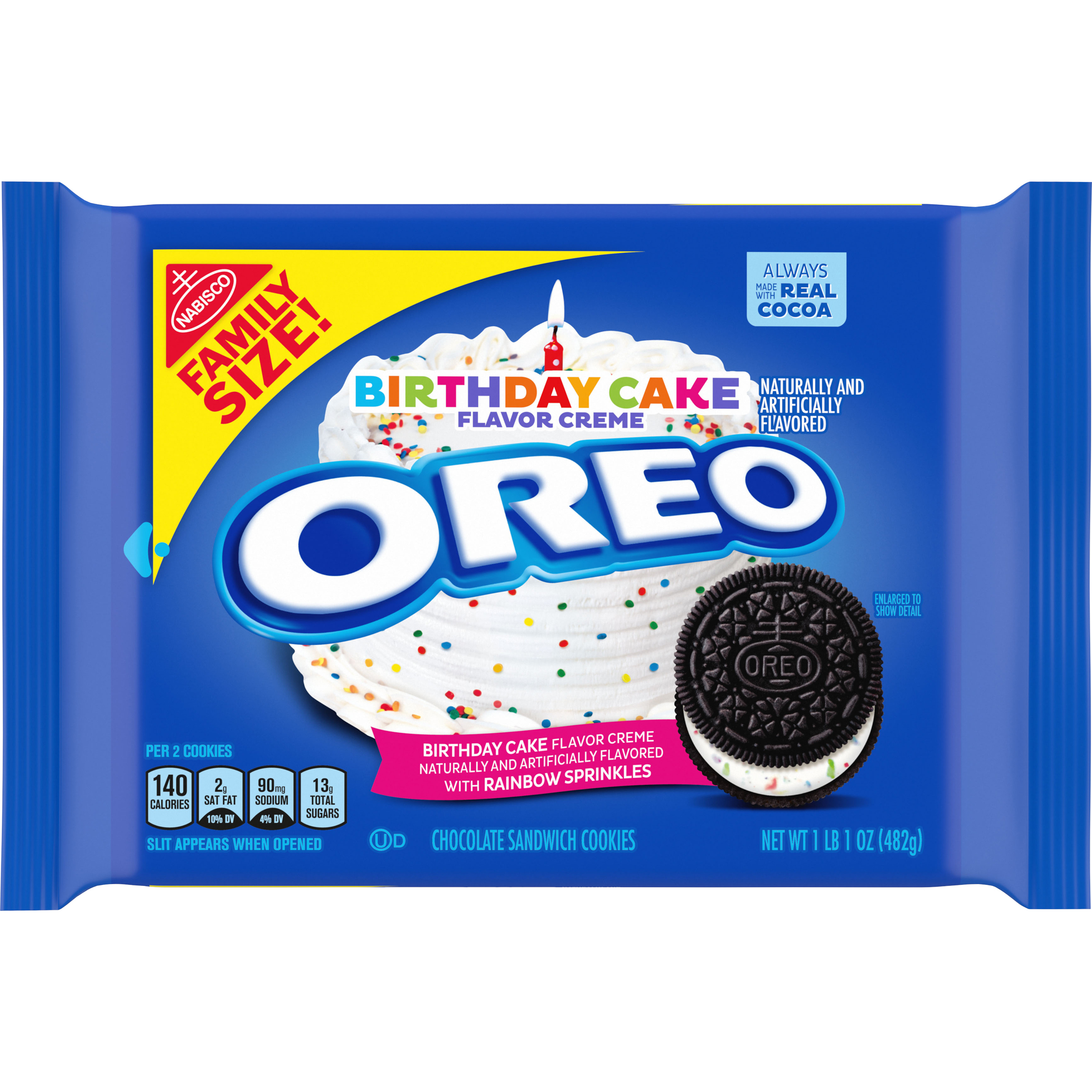 Oreo Birthday Cake Flavor Chocolate Sandwich Cookies Family Size - 17oz ...