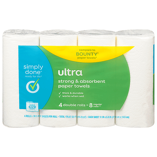 Simply Done Paper Towels, Ultra, Strong & Absorbent, Simple Size Select ...