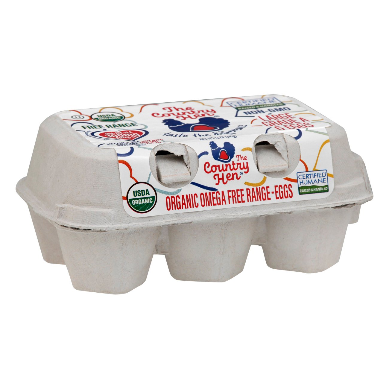 The Country Hen Eggs, Organic, Free Range, Omega, Large — UPC ...
