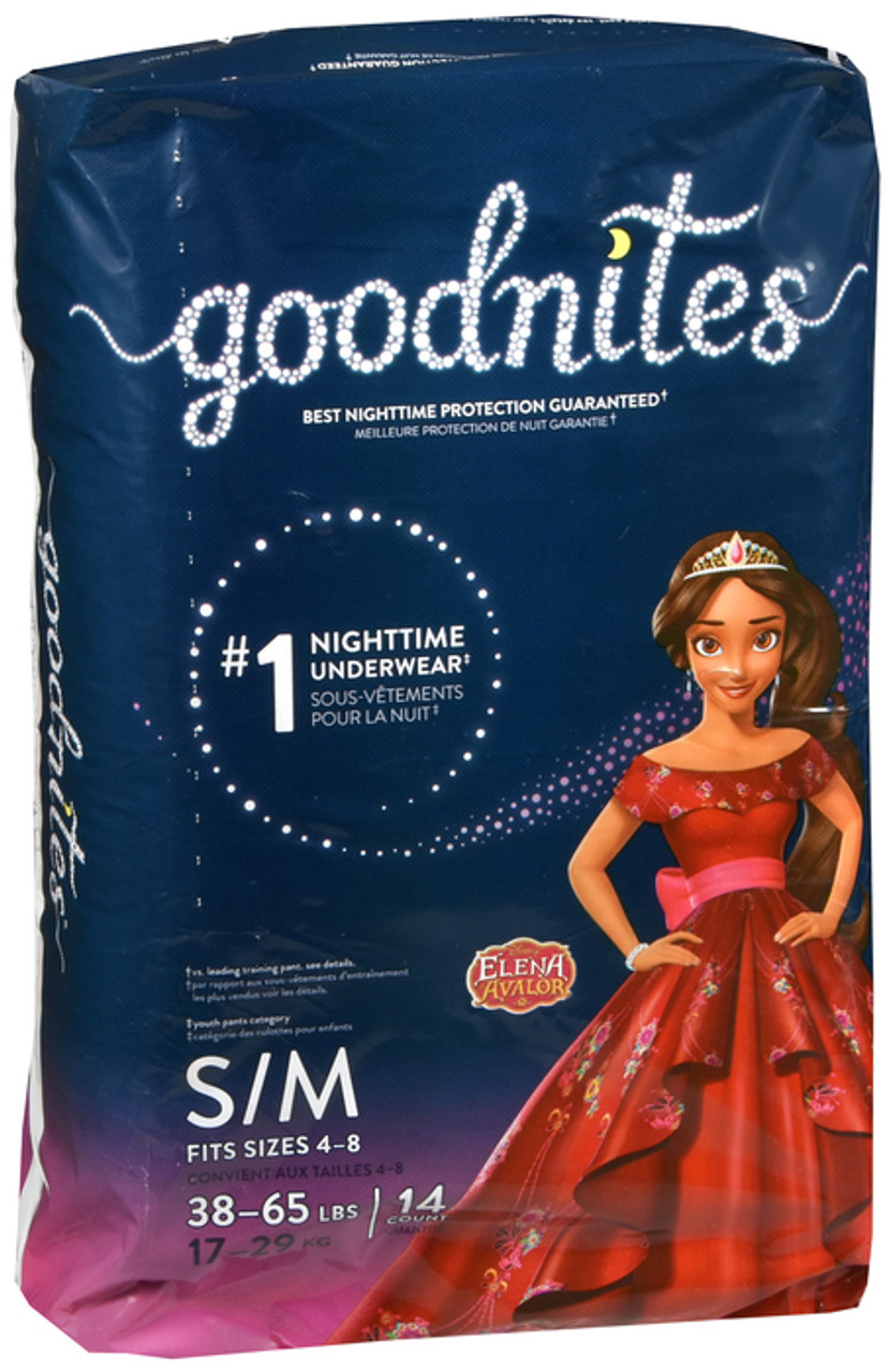 Goodnites Small/Medium Disney Princess Moana Girls Nighttime Underwear ...