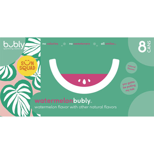 Bubly Sparkling Water Watermelon 12 Fl Oz 8 Count Cans — GTIN-14 ...