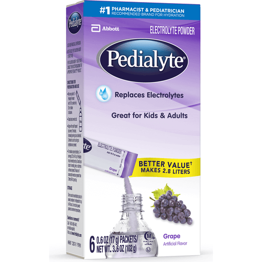 Pedialyte Electrolyte Powder 6-packets Grape — UPC 070074666686 — Go-UPC