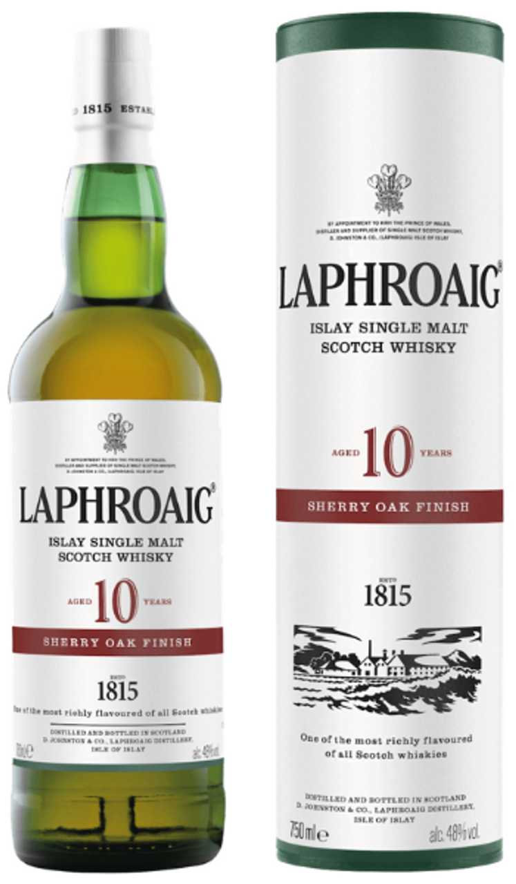 Laphroaig 10 Year Old Sherry Oak Finish Islay Single Malt Scotch Whisky ...