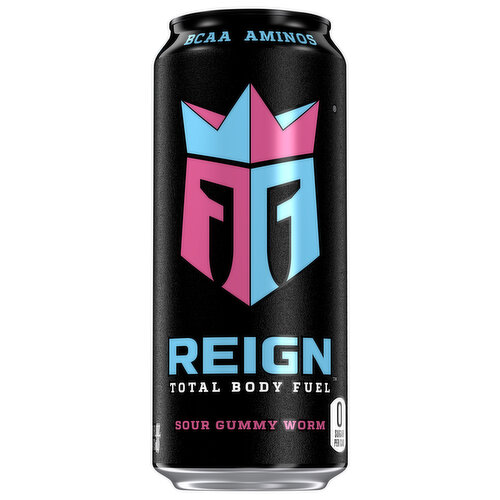 Reign Total Body Fuel Sour Gummy Worm Energy Drink UPC 815154025973