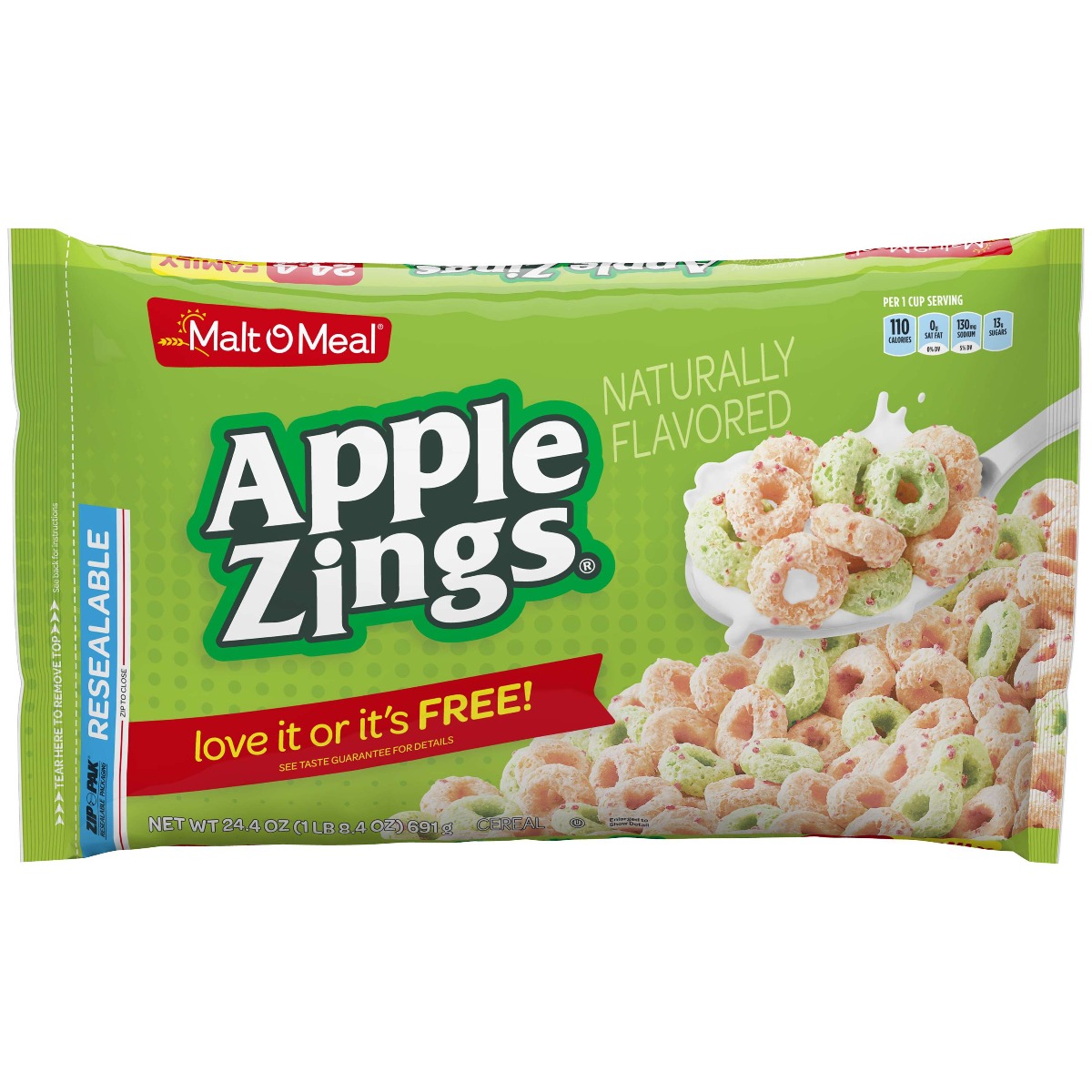 Malt O Meal Cereal, Apple Zings, Family Size 24.4 Oz — UPC 042400189138 ...