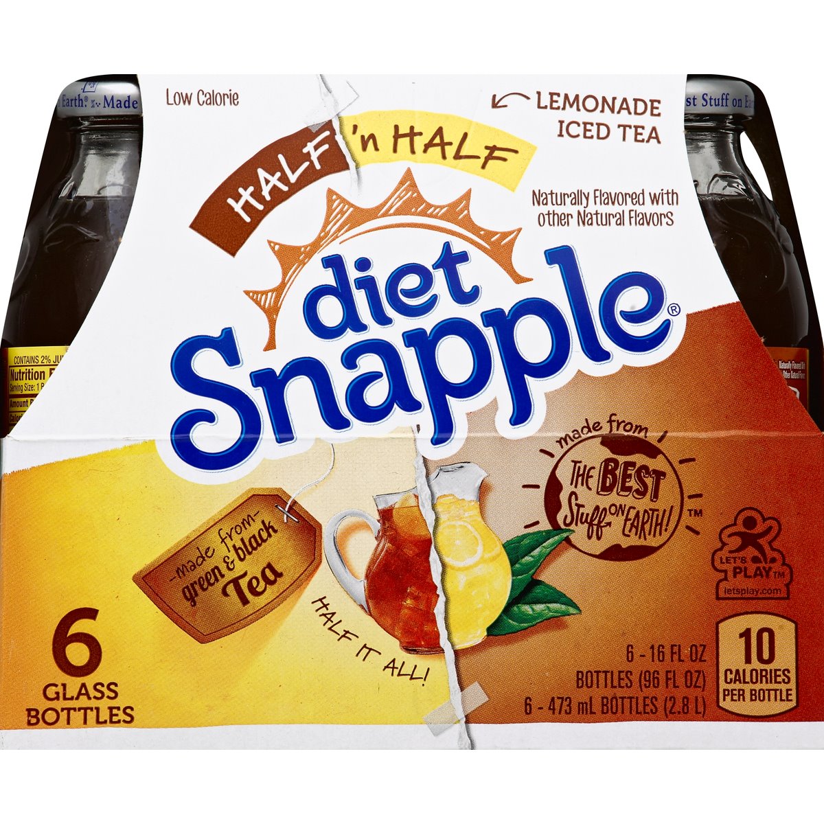 Snapple Lemonade Iced Tea, Half & Half, Diet, 16 Fl Oz — UPC ...