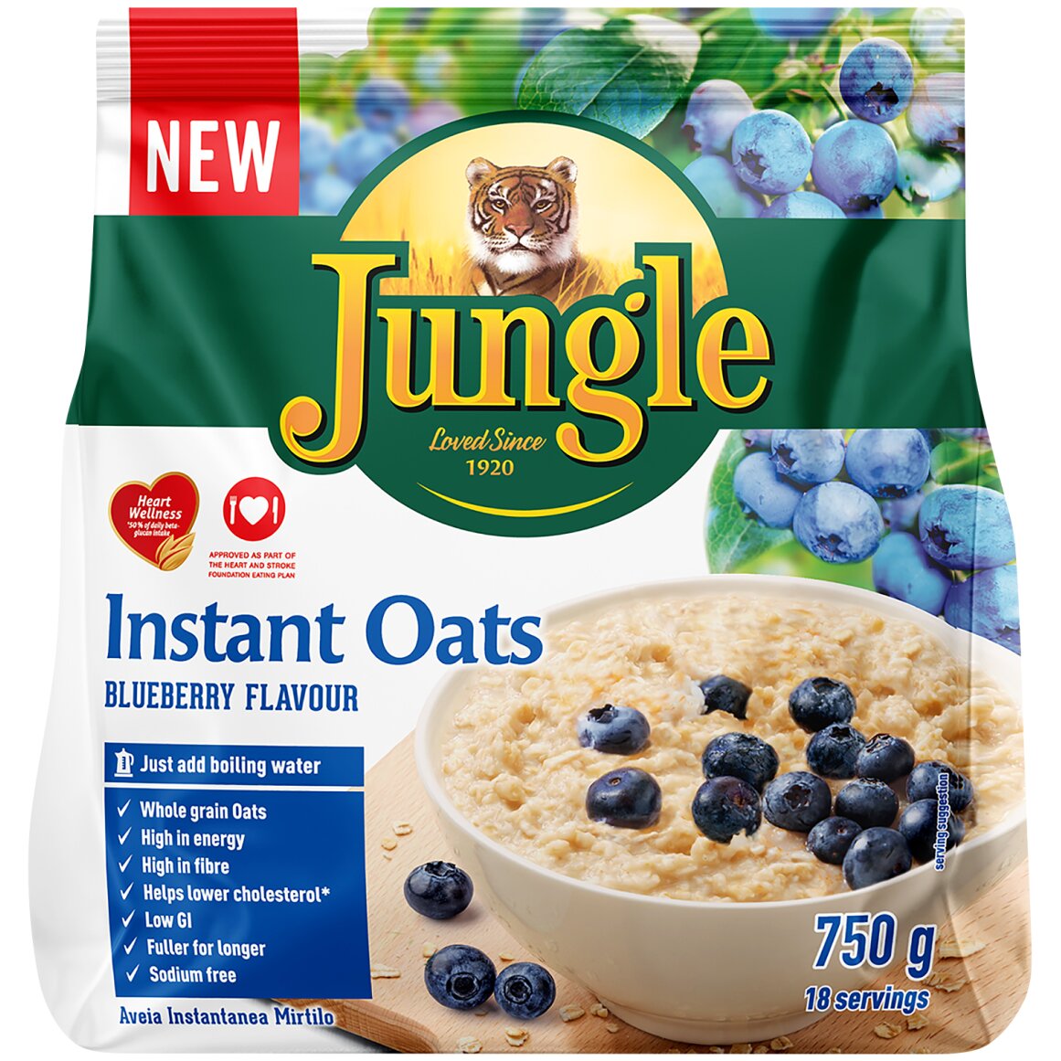 Jungle Blueberry Instant Oats 750g — EAN 6009518203396 — Go-UPC