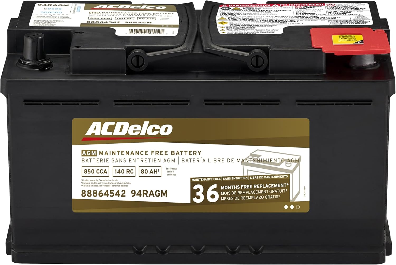 ACDelco Gold 36 Month Warranty AGM BCI Group 94R Battery - 94RAGM — UPC ...