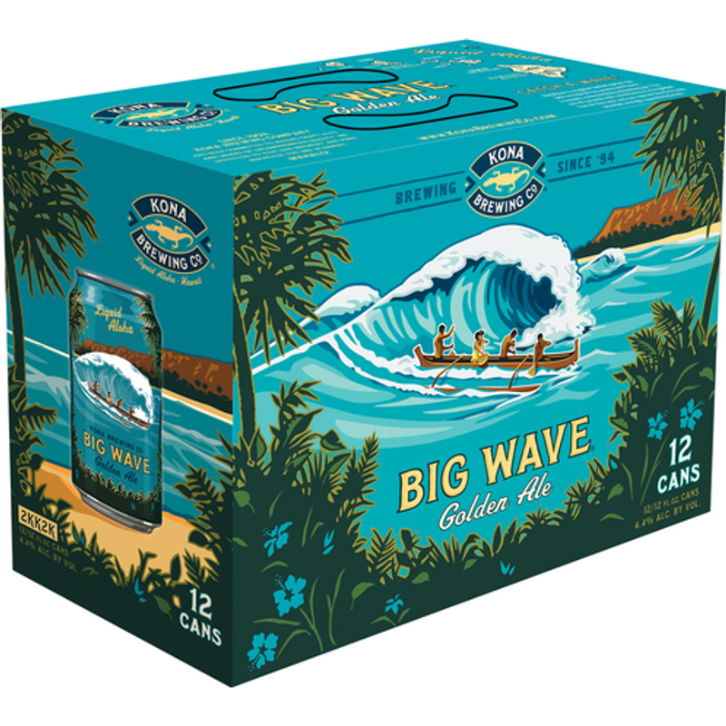Kona Brewing Co 12 Pack Golden Ale Big Wave Beer — UPC 796030824968 ...