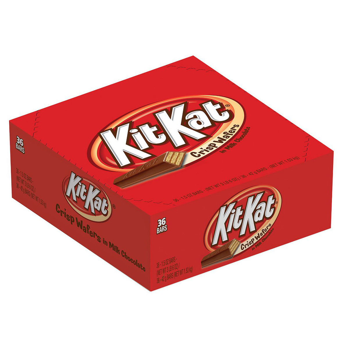 Kit Kat Wafer Bar With Milk Chocolate, 1.5 Oz Bar, 36 Bars/Box — UPC ...