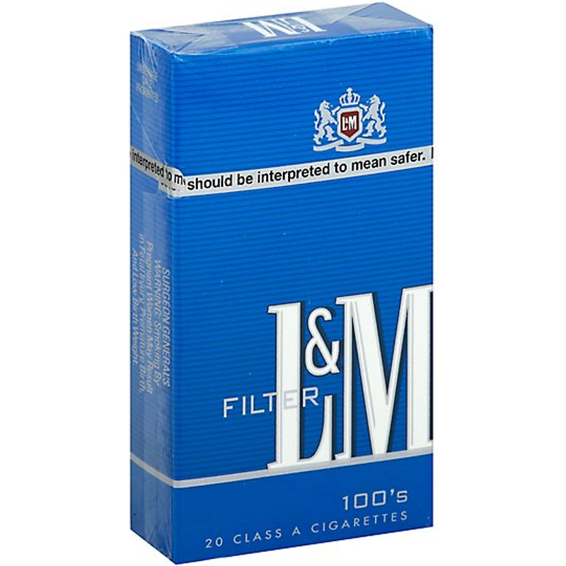 L M Cigarettes, Filter, Blue Pack, 100's — UPC 28200310224 — Go-UPC