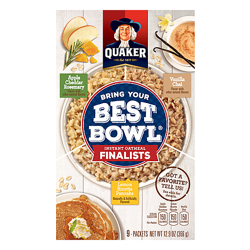 Quaker Bring Your Best Bowl Instant Oatmeal — UPC 030000561942 — Go-UPC