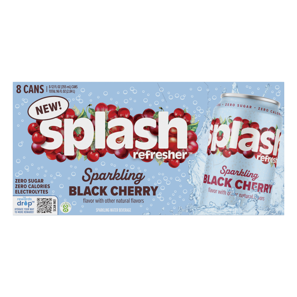 Splash Refresher Sparkling Black Cherry Water Beverage — UPC ...