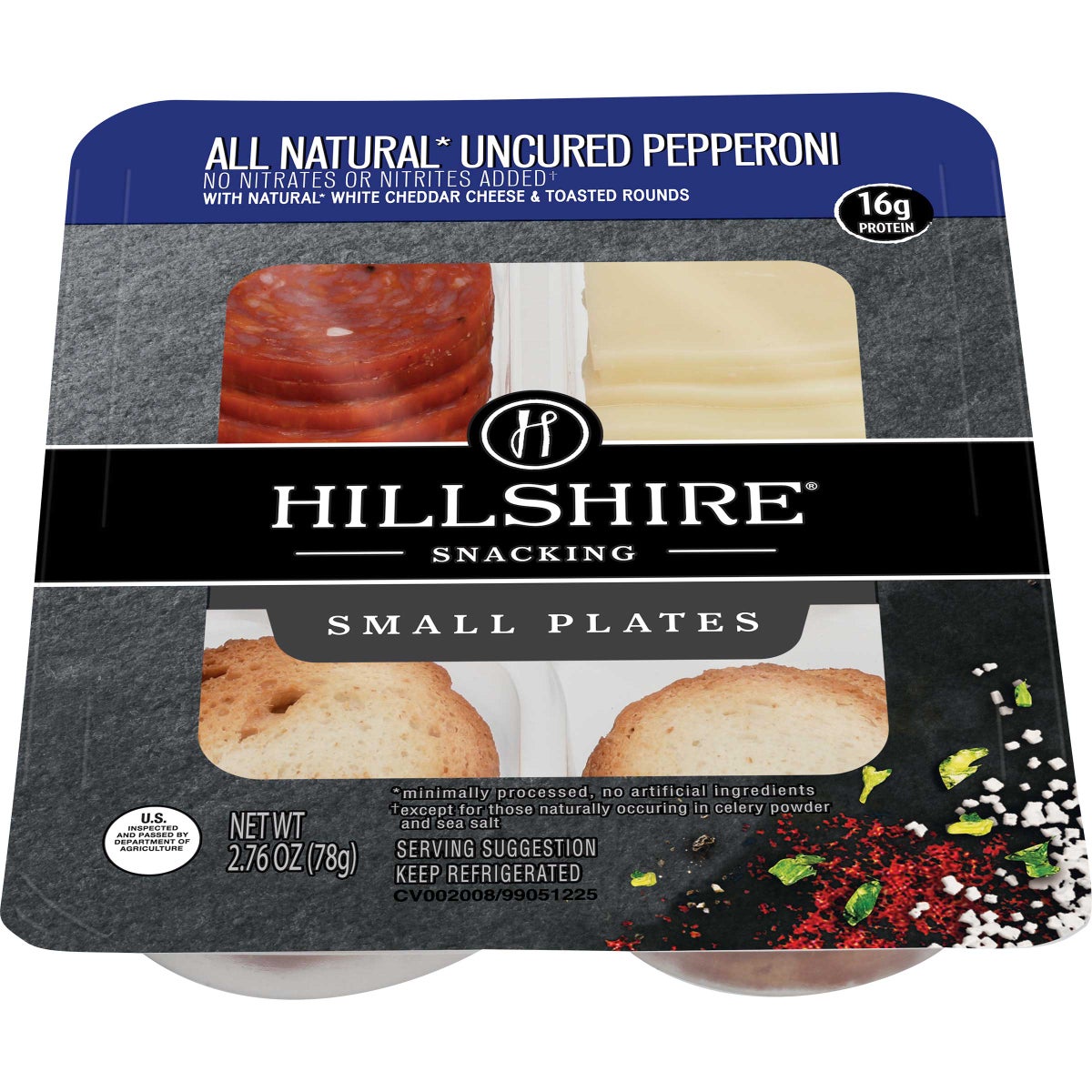 Hillshire Snacking Small Plates, Uncured Pepperoni With Natural White ...