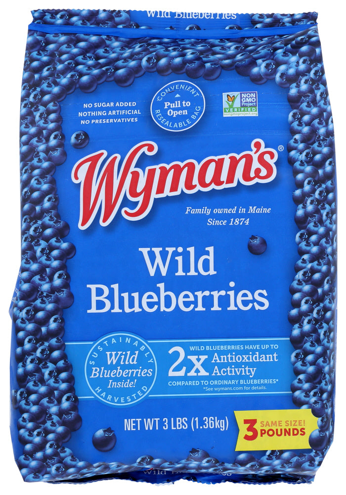 Wyman's Fresh Frozen Wild Blueberries, 3 Lb — UPC 079900001691 — Go-UPC