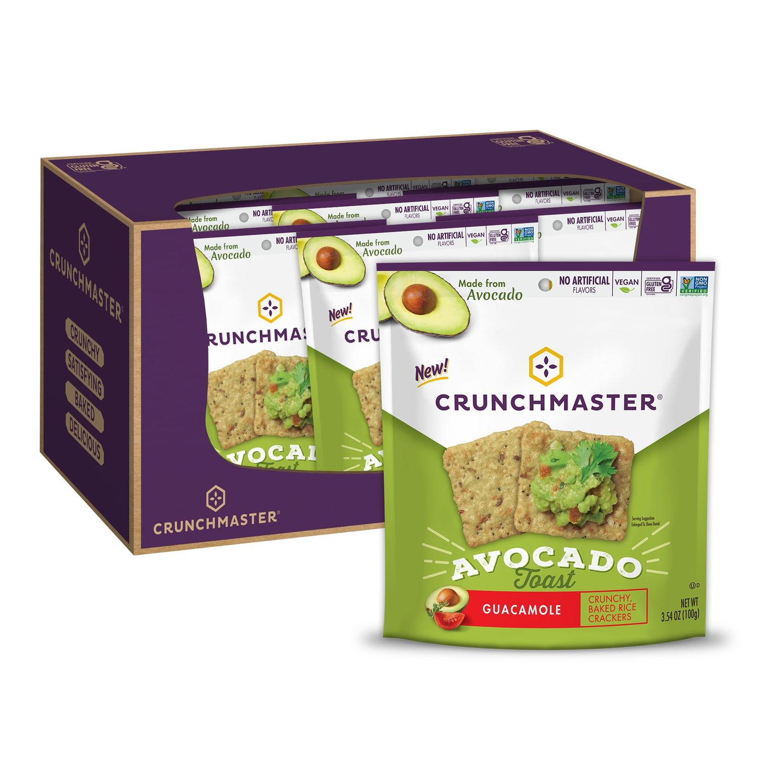Crunchmaster Avocado Toast Cracker Guacamole, 3.54 Ounce — GTIN-14 ...