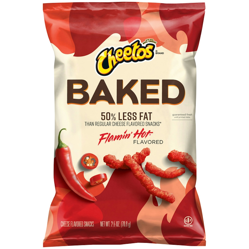 Cheetos Baked, Flamin' Hot Flavored, Cheese Flavored Snacks — UPC ...