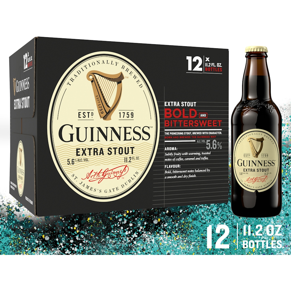Guinness Extra Stout Bold Bittersweet Beer - 12pk/11.2 Fl Oz Bottles ...