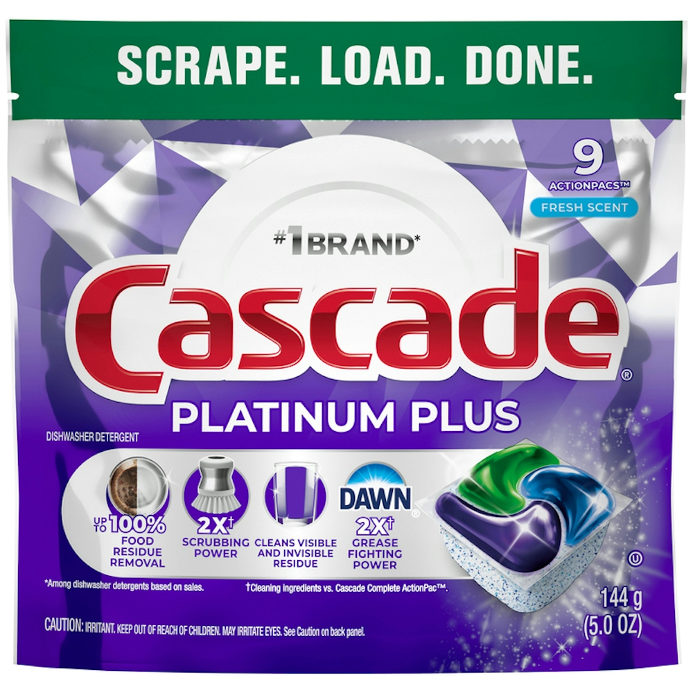 Cascade Platinum Plus Dishwasher Pods, Fresh, 9 Count — UPC 30772157770 ...