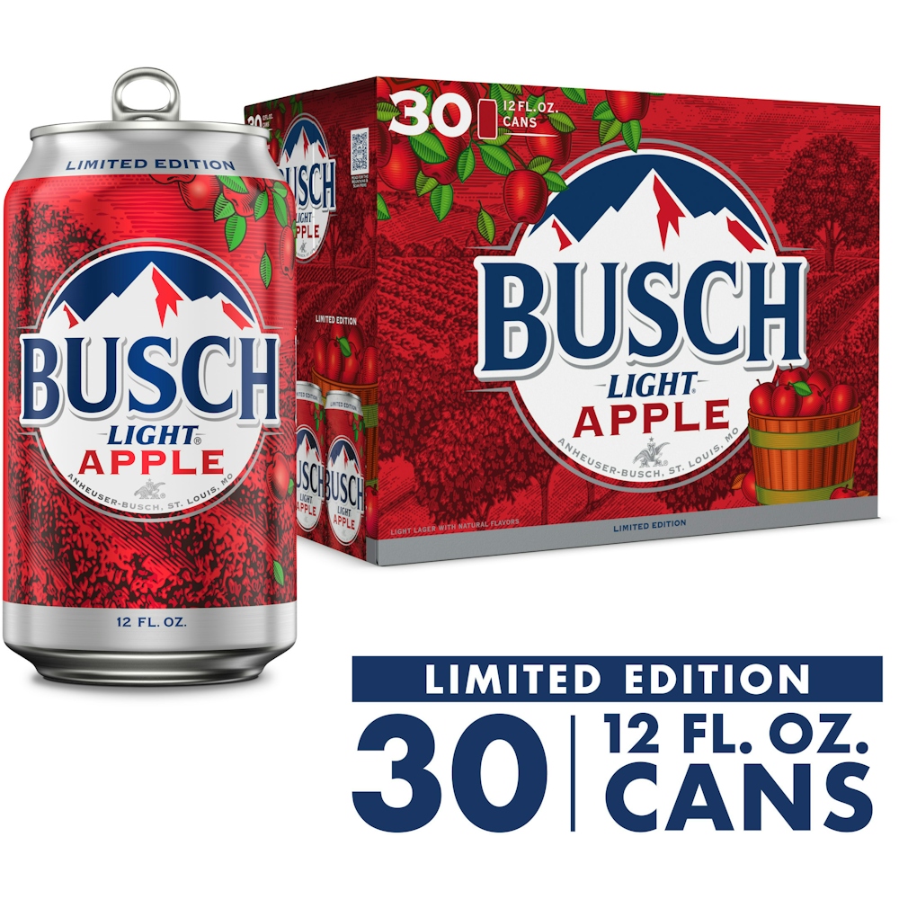 Busch Light Apple Beer, 30 Pack 12 Fl. Oz. Cans — UPC 18200287534 — Go-UPC