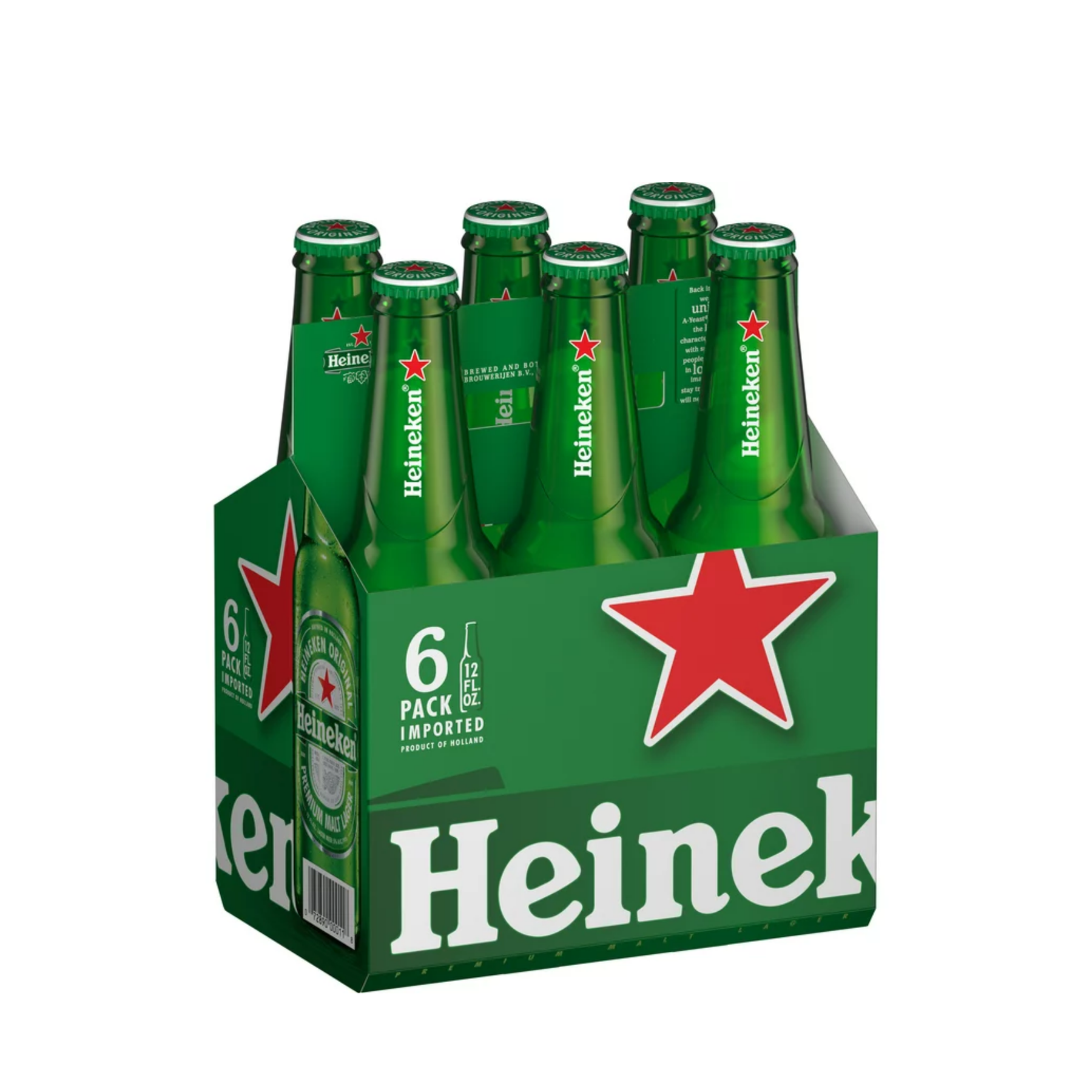 Heineken Beer, Premium Malt Lager, Original, 6 Pack — UPC 72890000118 ...