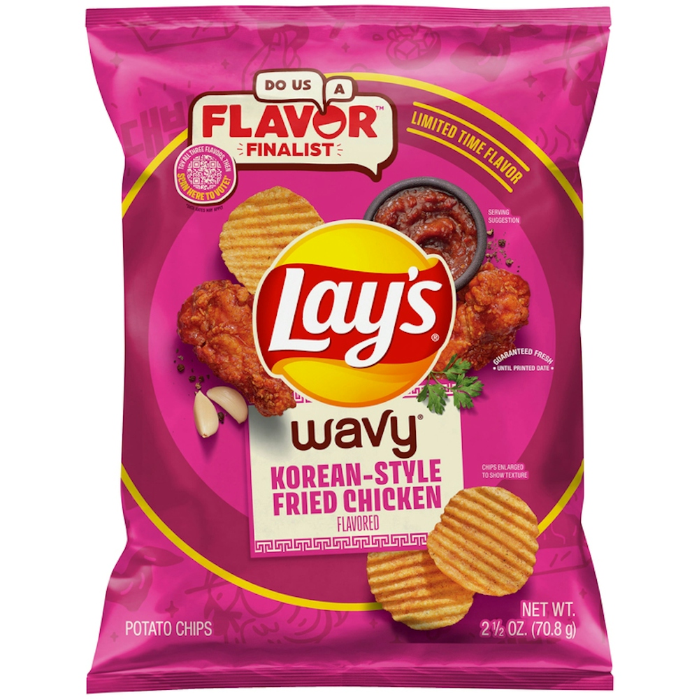 Lay's Potato Chips, Korean-Style Fried Chicken, Wavy — UPC 28400768689 ...