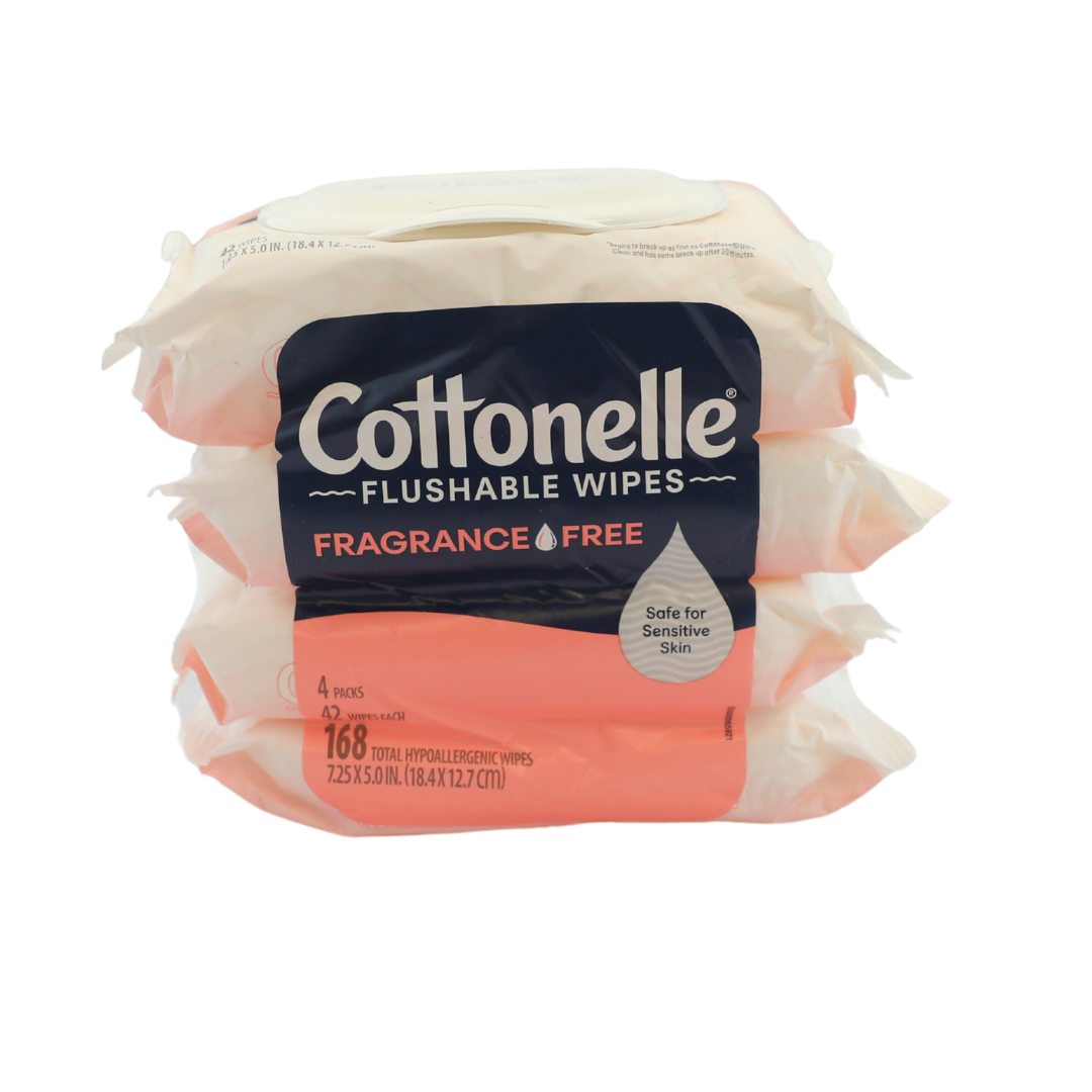 Cottonelle Flushable Wipes Fragrance Free 4 pack-Best By: 11/26 — UPC ...