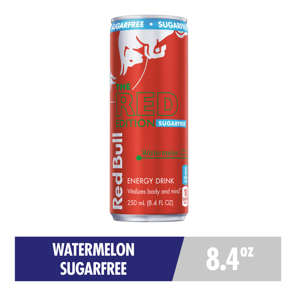 Red Bull Energy Drink, Sugar Free, Watermelon 8.4 Fl Oz — UPC ...