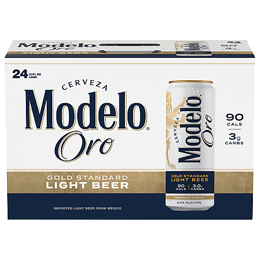 Modelo Oro 24 Pack Cans Beer, Light, Gold Standard — UPC 33544002209 ...