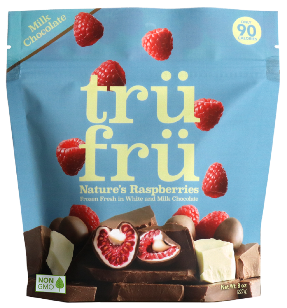 Tru Fru Natures Raspberries Frozen Fresh In White & Milk Chocolate ...