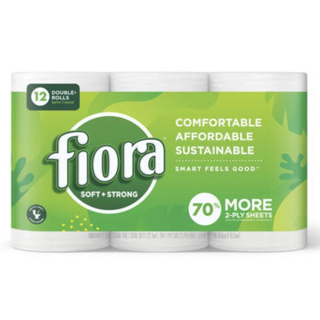 Fiora Bath Tissue, Unscented, Soft + Strong, Double+ Rolls, 2 Ply — UPC ...