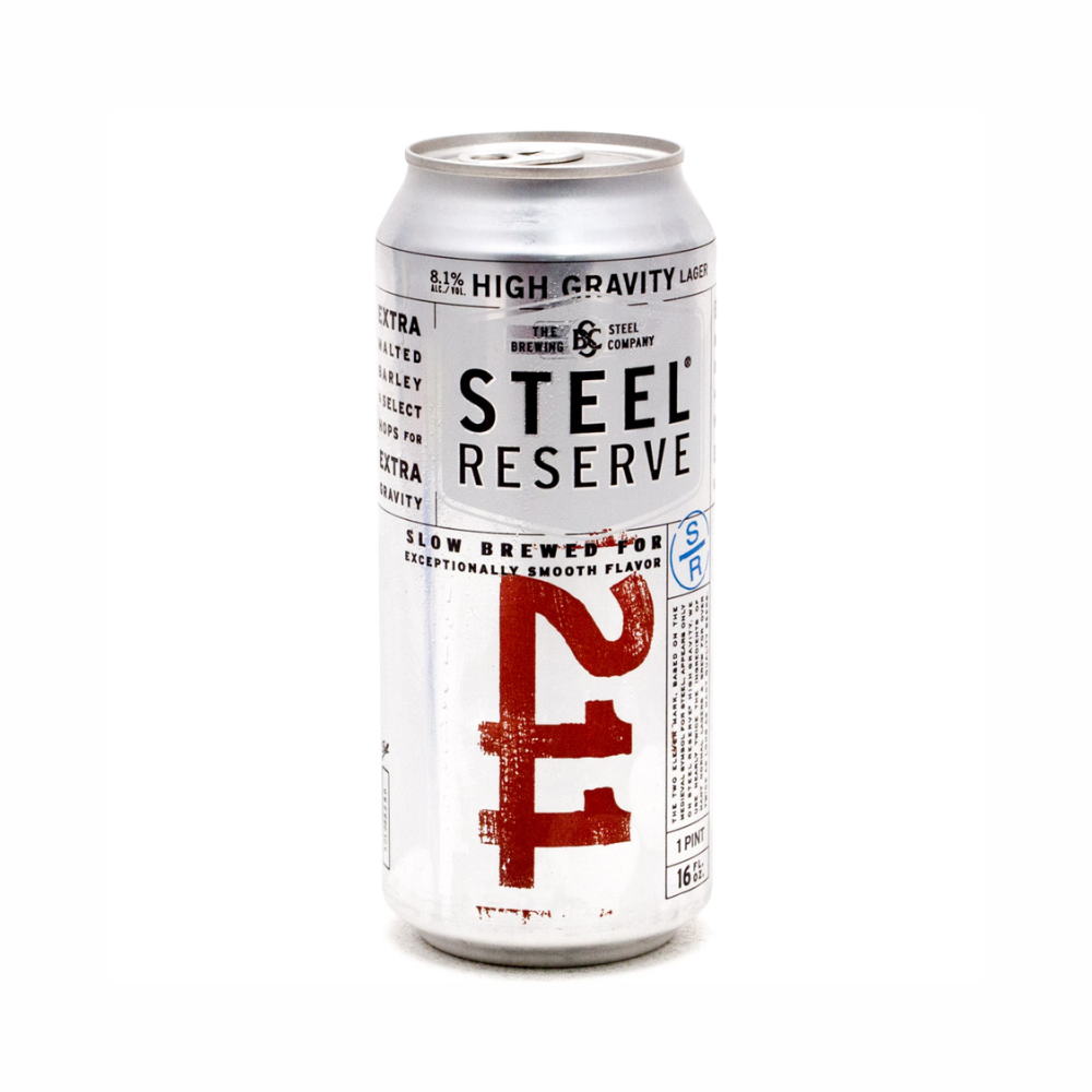 Steel Reserve High Gravity Lager Beer, 24 Fl. Oz. Can, 8.1% ABV — UPC ...