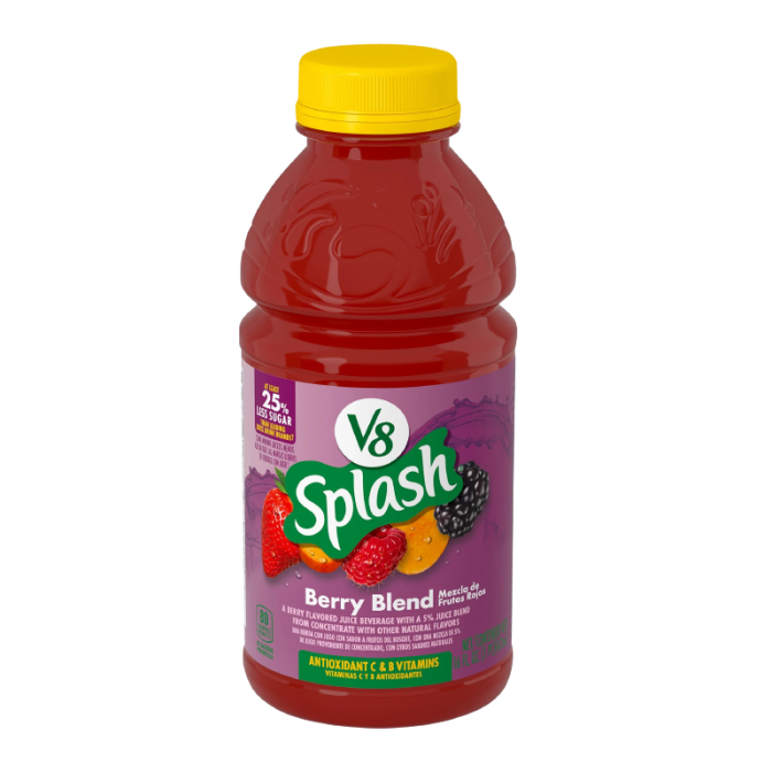 V8 Splash Berry Blend Flavored Juice Beverage, 16 Fl Oz Bottle — UPC ...