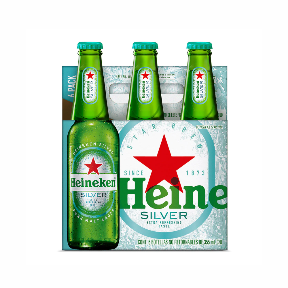 Heineken Beer, Premium Malt Lager, Silver, 6 Pack — UPC 72890006684 ...