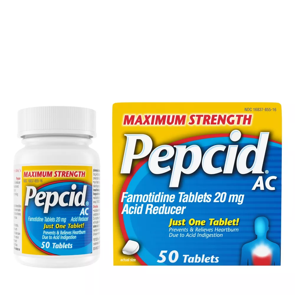 Pepcid AC, Acid Reducer, Maximum Strength, 20 Mg, Tablets — GTIN-14 ...