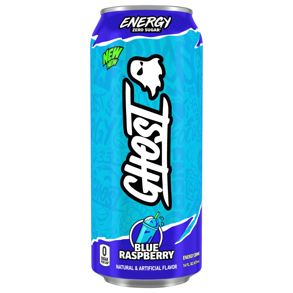 Ghost Energy Drink Blue Raspberry Single - 16 Fl Oz — UPC 810169603369 ...