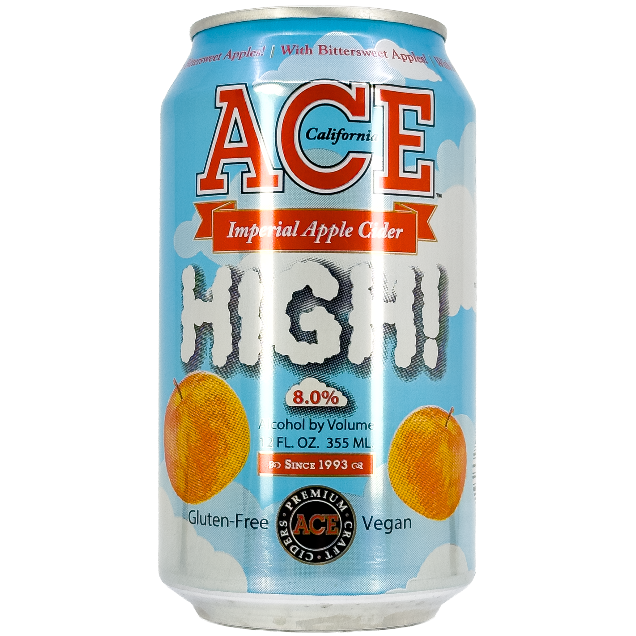 Ace Premium Craft Ciders High - 12oz Can — UPC 798449060036 — Go-UPC