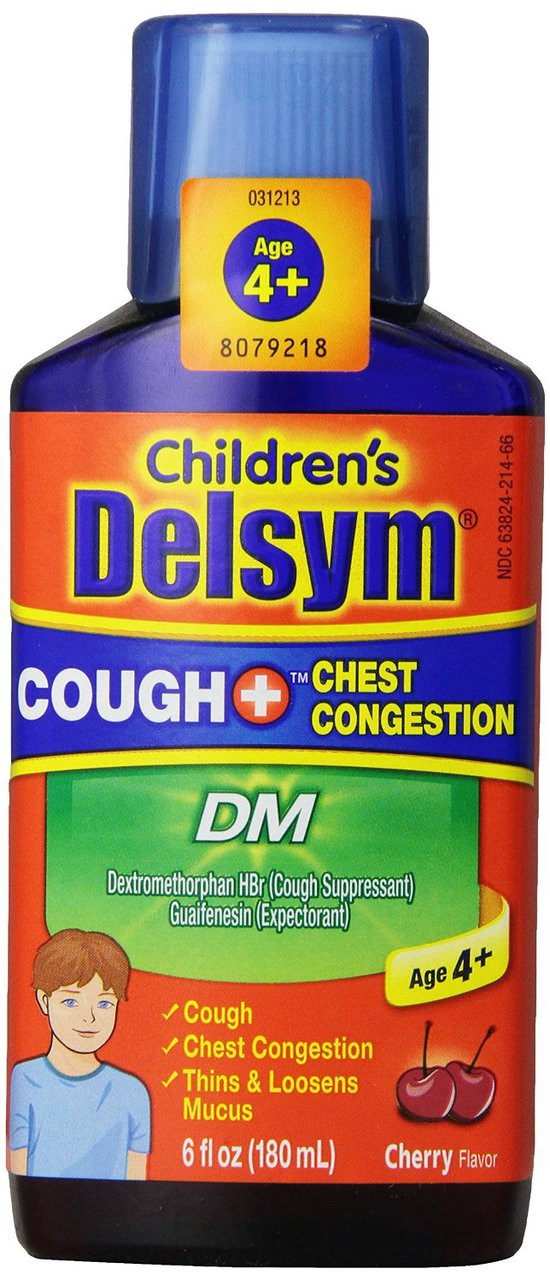 Delsym Max Strength Cough Plus Chest Congestion DM Liquid, Cherry ...