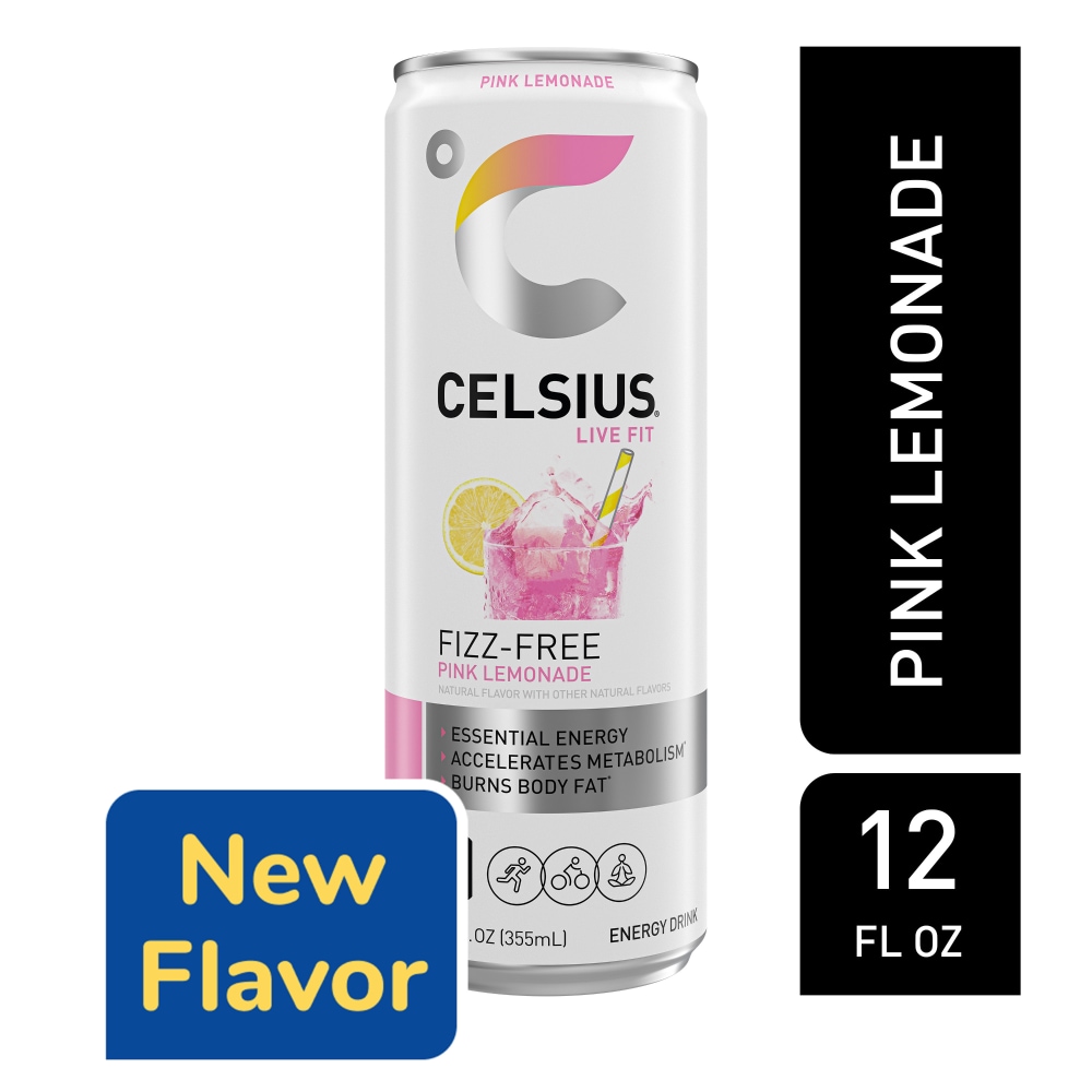 Celsius Fizz Free Pink Lemonade Energy Drink 12 Fl Oz — UPC ...