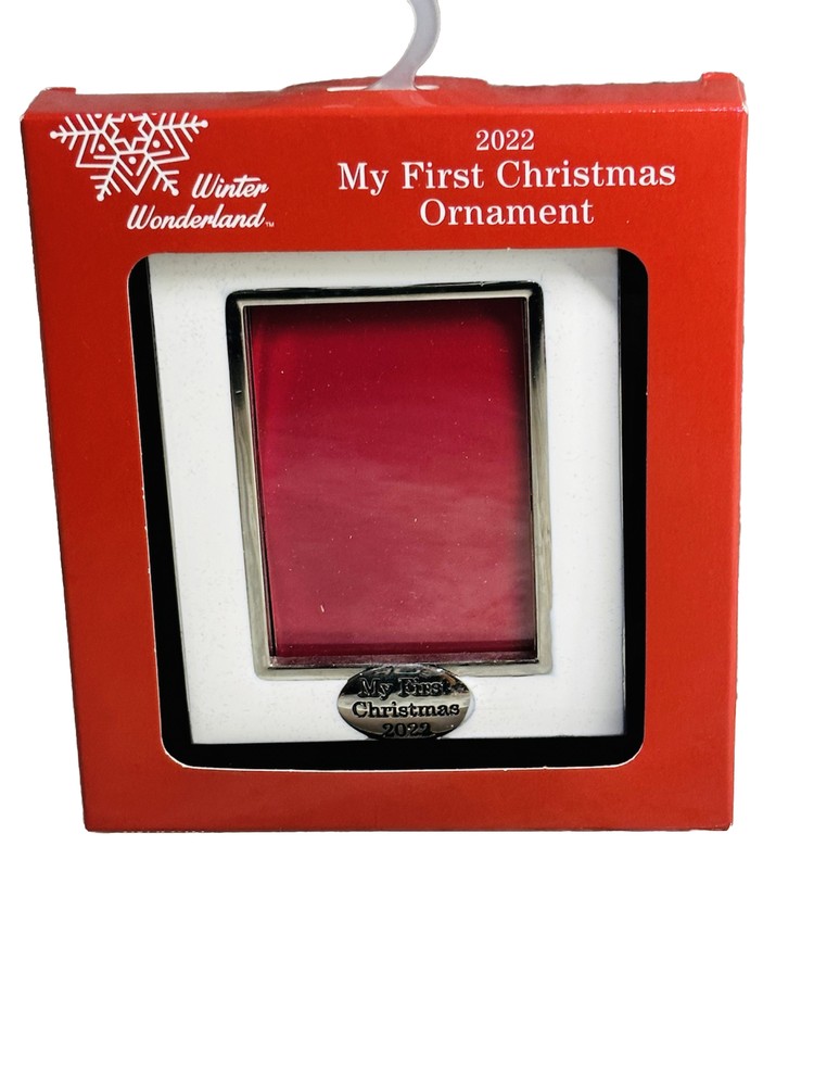 H for Happy My First Christmas Tree Picture Frame Ornament 2x3 Inch ...
