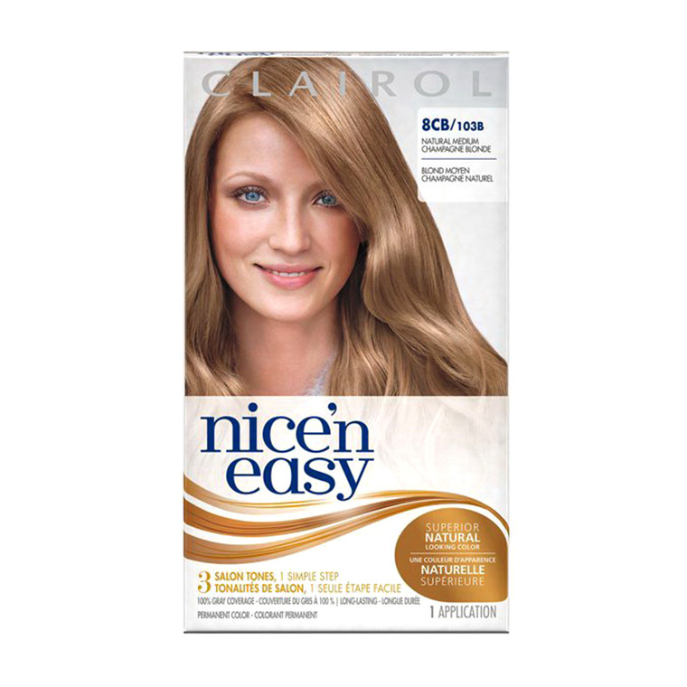 Nice N Easy Permanent Color, Natural Medium Champagne Blonde, 8CB/103B ...