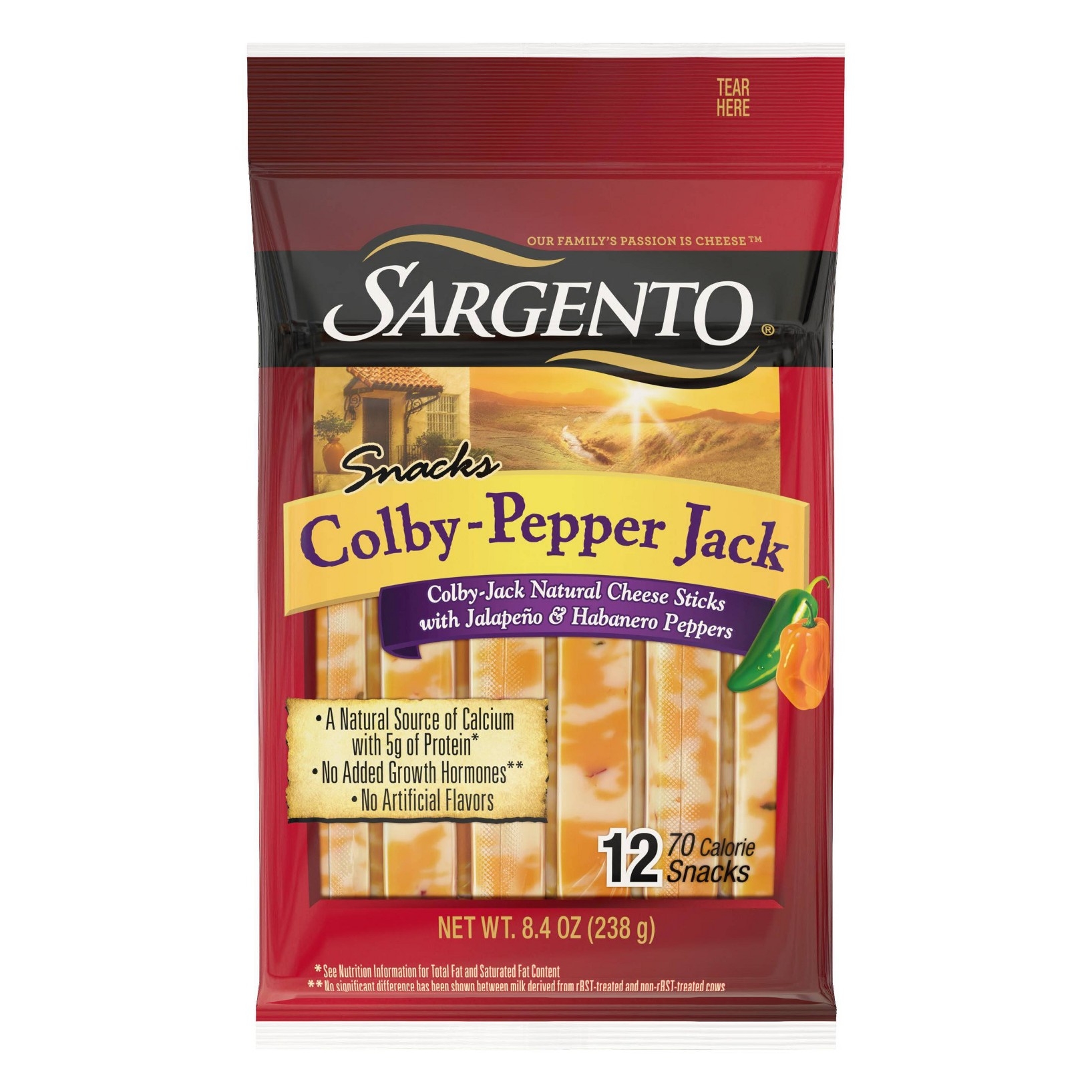 Sargento Colby Pepper Jack Natural Cheese Snack Sticks — UPC ...