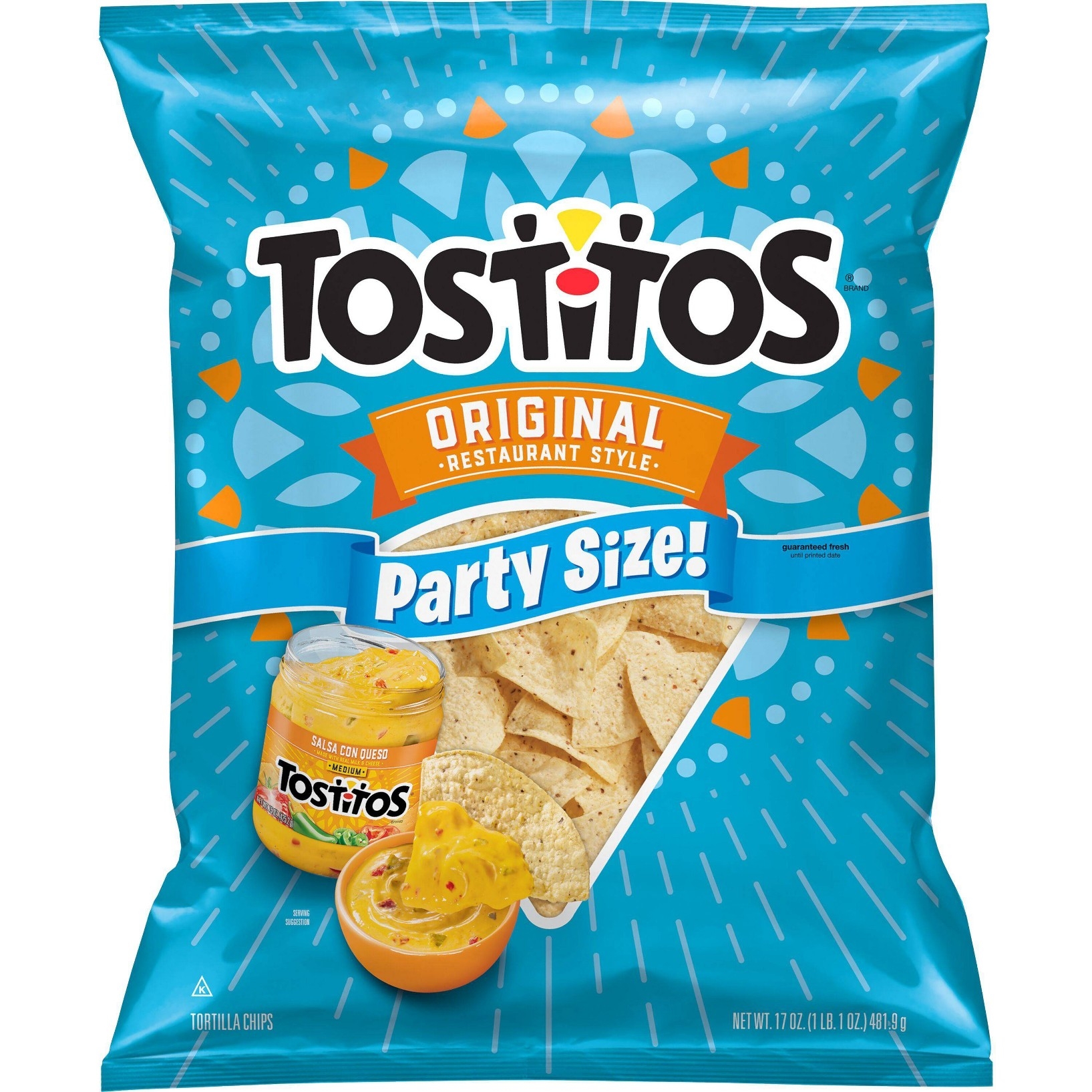 Tostitos Original Restaurant Style Tortilla Chips Party Size, 17 Ounce ...