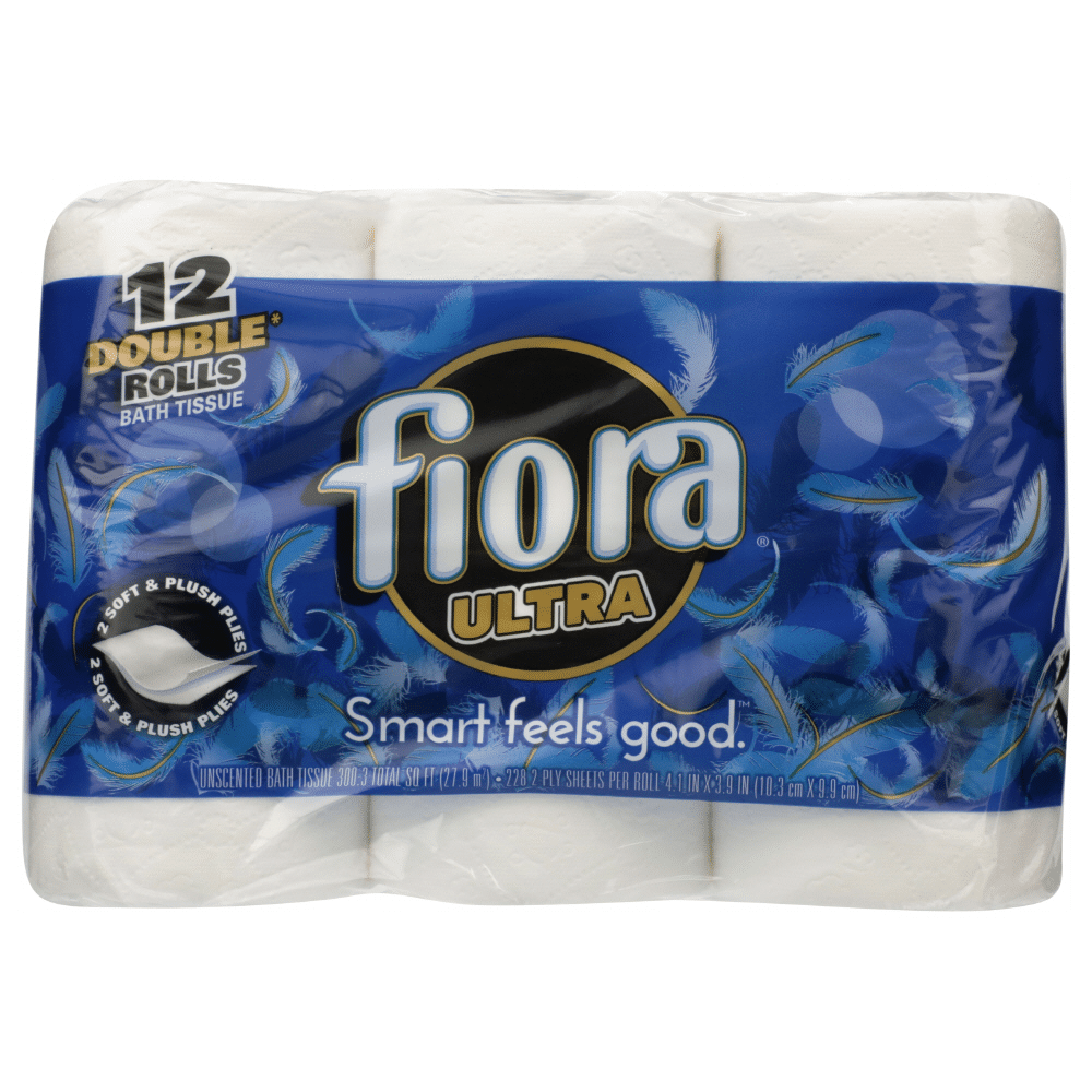 Fiora Ultra Soft 2 Ply Toilet Paper, 12 Double Rolls Bath Tissue — UPC ...