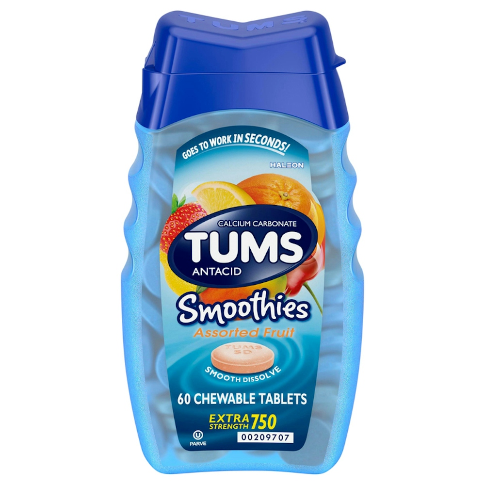 Tums Extra Strength Smoothies Assorted Fruit Antacid Chewable Tablets ...