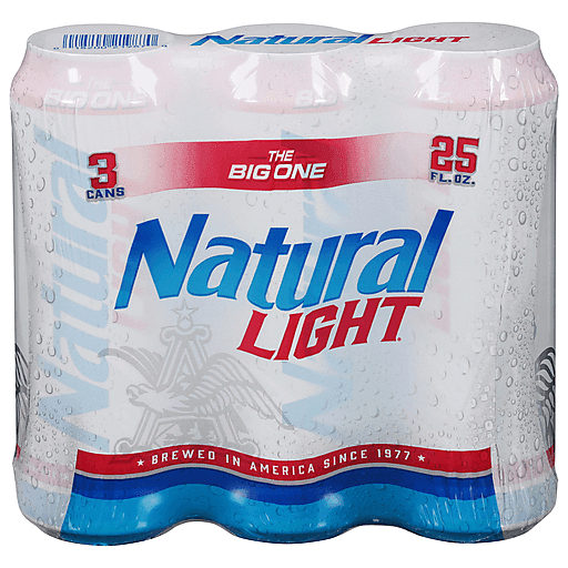Natural Light Beer, 3 Pack 25 Fl. Oz. Cans, 4.2% ABV — UPC 18200219870 ...