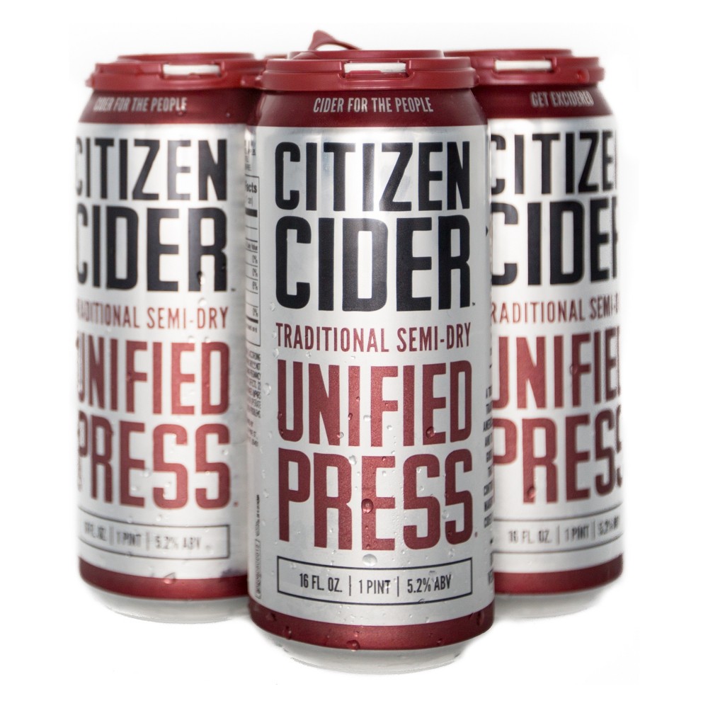 Citizen Cider Unified Press Hard - 4pk/16 Fl Oz Cans — UPC 859199003077 ...