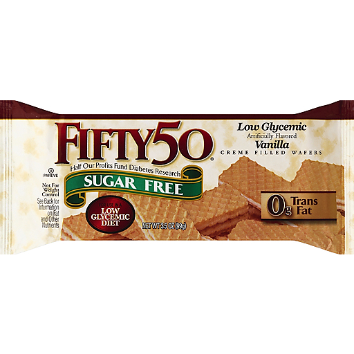 Fifty 50 Wafer, Creme Filled, Sugar Free, Vanilla — UPC 31919001000 ...