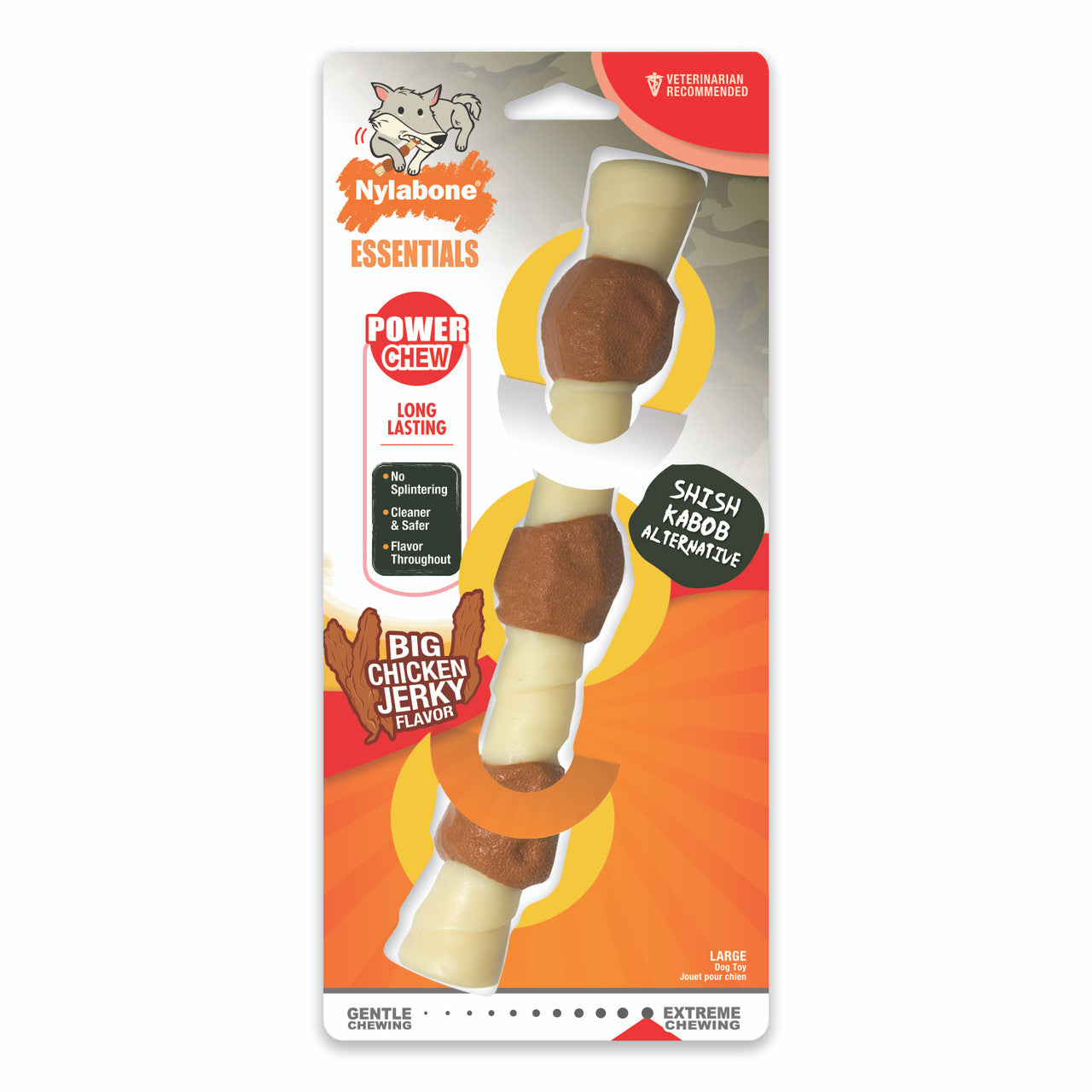 Nylabone Essentials Power Chew Shish Kabob Big Chicken Jerky Flavor ...