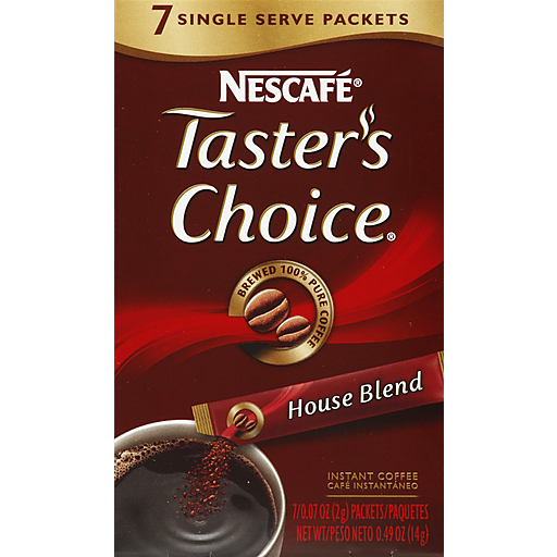 Tasters Choice NESCAFE House Blend Instant Coffee 7-0.07 Oz. Packets ...